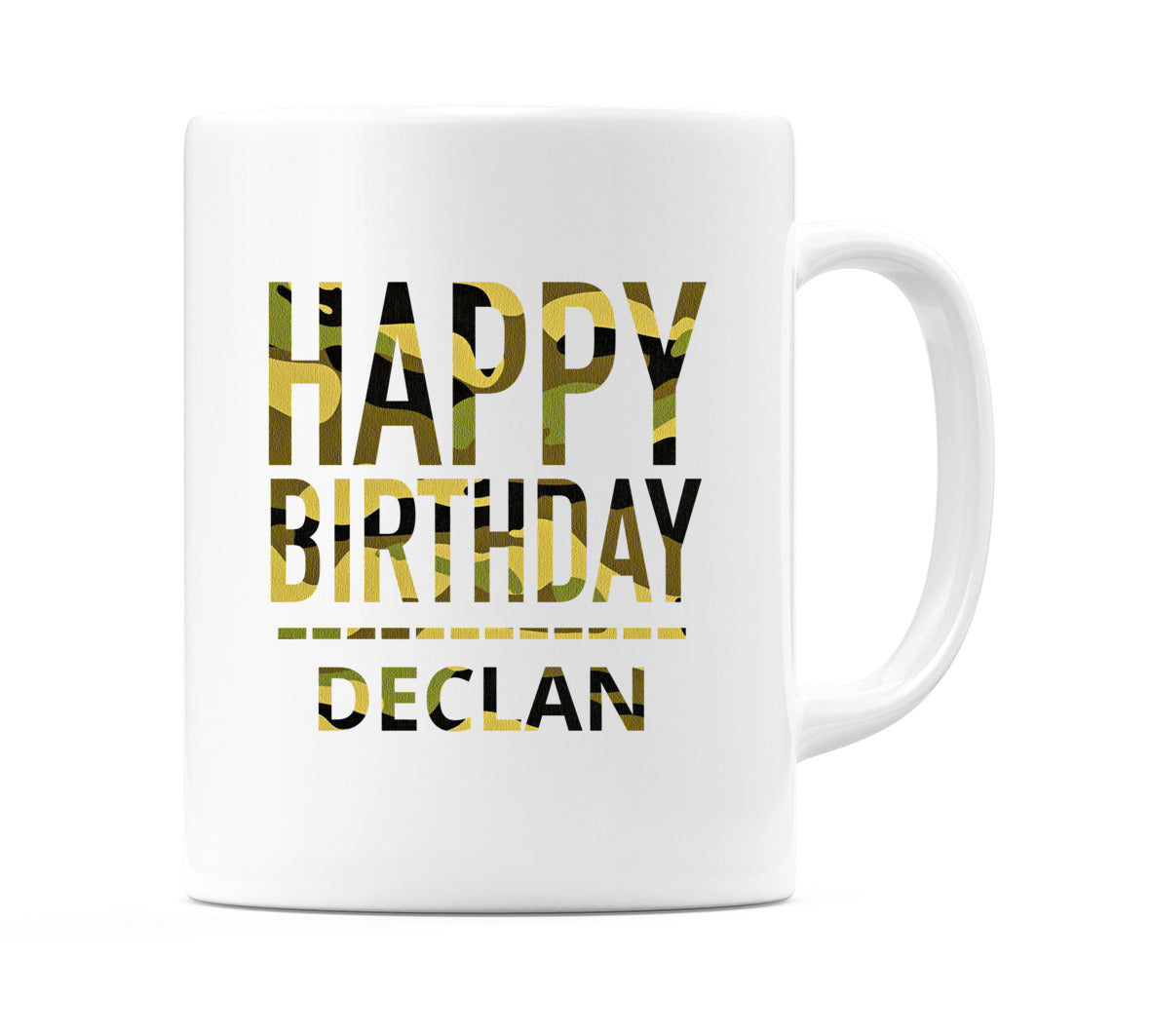 Happy Birthday Declan (Camo) Mug Cup by WeDoMugs - WeDoMugs.com